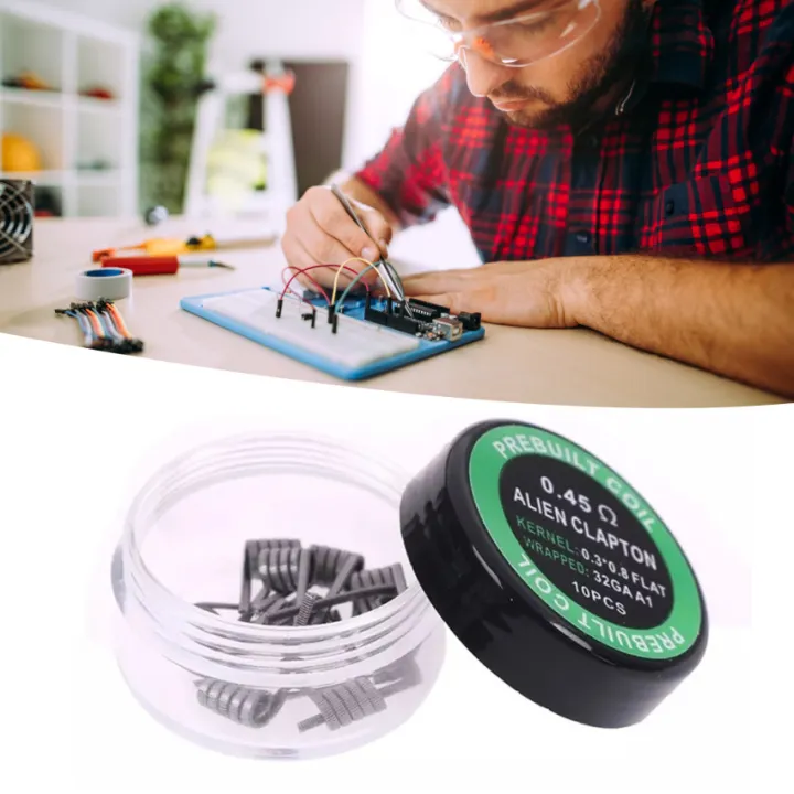 10pcs/Box A1 Twisted Alien Clapton Coils Premade Wrap Wires Rda Coil 0 ...