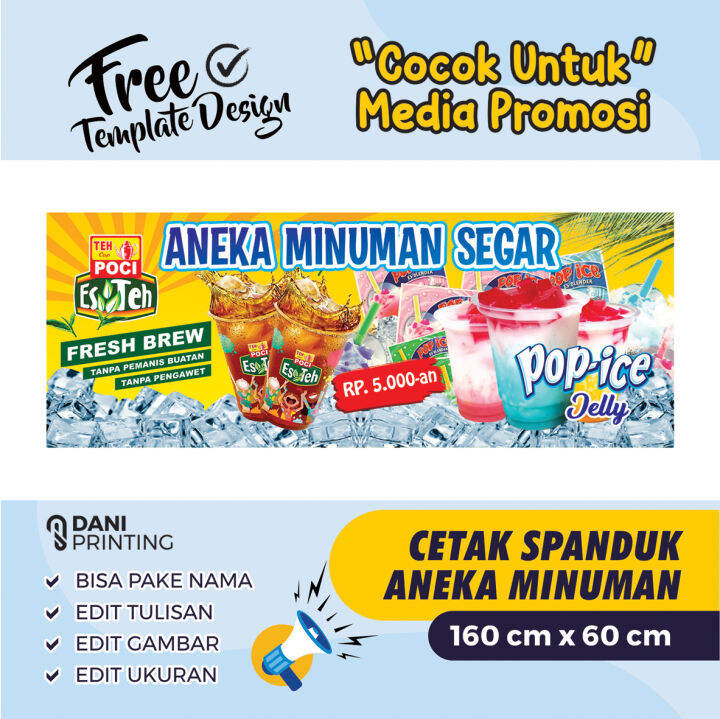 Banner Spanduk MINUMAN DINGIN V4 CUSTOM 160 X 60cm BISA DI EDIT ...
