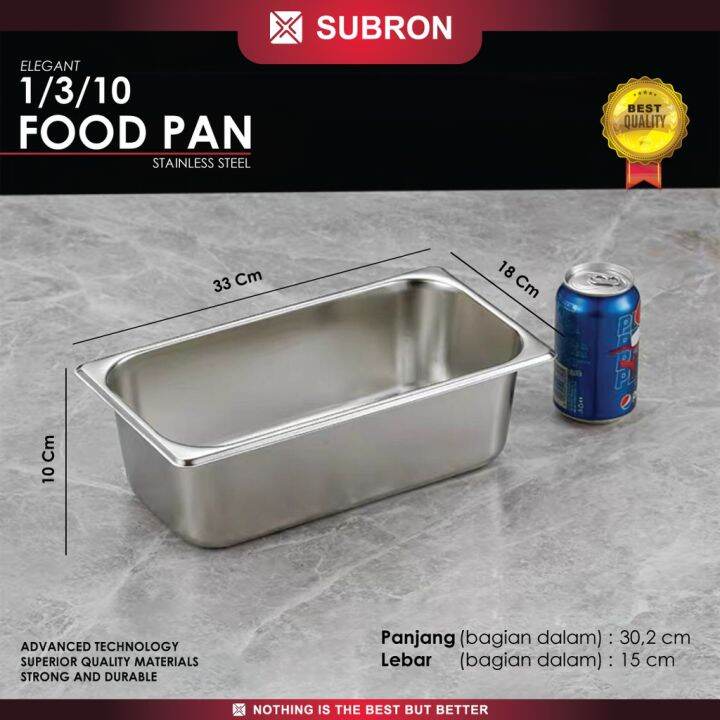 SUBRON Gastronom Food Pan 1/3 Ke Dalam 10cm Wadah Penyimpan Stainless Steel | Lazada Indonesia