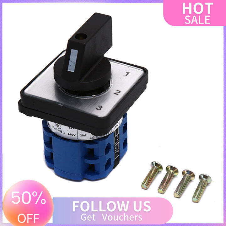 【Flash Sale】440V 20A 4-Position 0-1-2-3 Rotary Selector Changeover ...