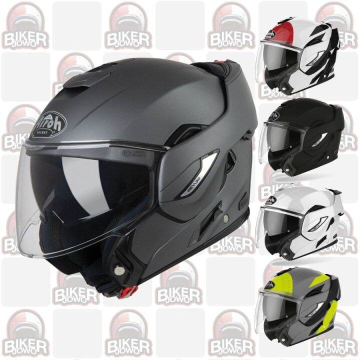 Helm Airoh REV - REV19 Modular Matt Black - White Gloss - Antrachite ...