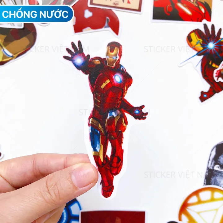 Iron Man Stickers - Hình dán Người Sắt Marvel - chất liệu PVC chống ...