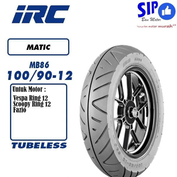 Ban tubeless Scoopy new IRC MB86 100/ 90 Ring 12 tubeless FREEGO FAZZIO | Lazada Indonesia