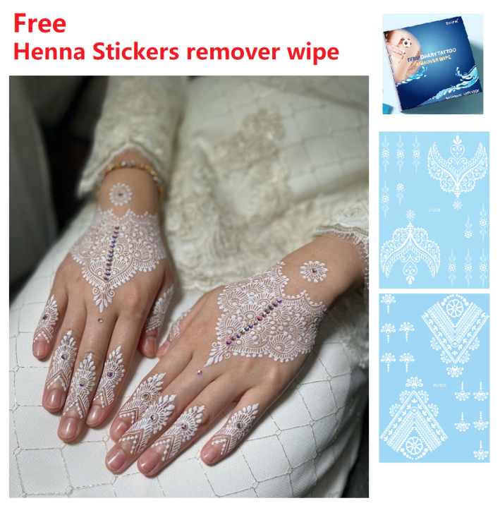 Henna Instant NEW 2022 White and Red Sticker Pengantin Inai Sticker ...