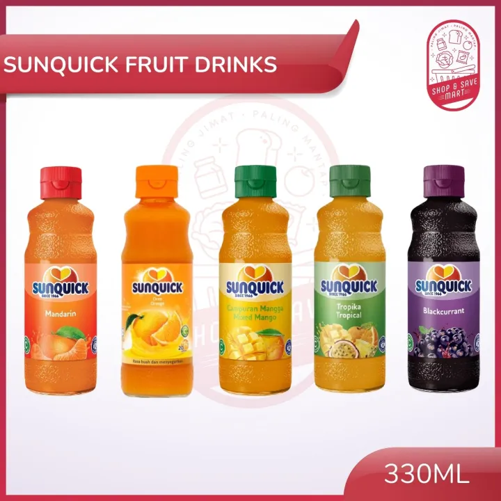 Sunquick Fruit Drinks - 330ml (Flavor: Orange/ Mixed Mango/ Tropical ...