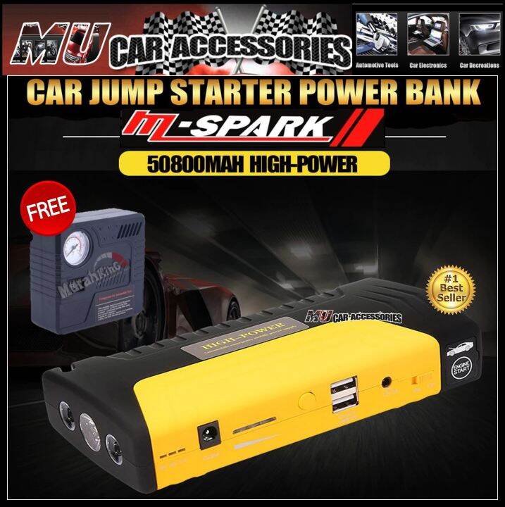 M-Spark High power Emergency Booster (50800mAh) Power Bank Car Jump ...