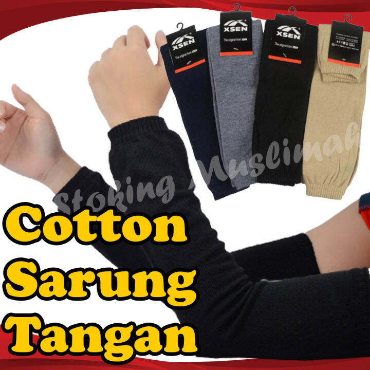 Cotton Sarung Tangan Handsock Tebal Women Men Sarung Legan Handglove Free Size Large Thick ...