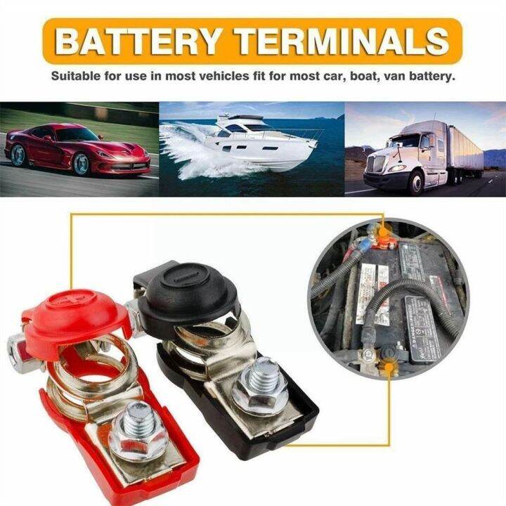 GNAIXLY Terminals Clamps 1 Pair Quick Release Top Post Clamp For Cars ...