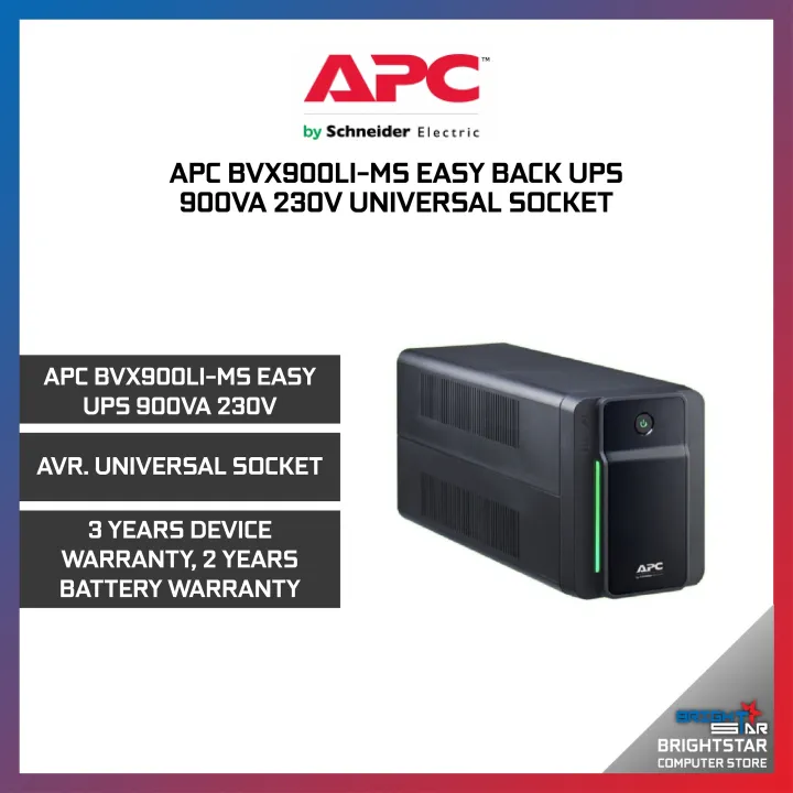 APC BVX900LI-MS Easy Back Ups 900VA 230V Universal Socket | Lazada