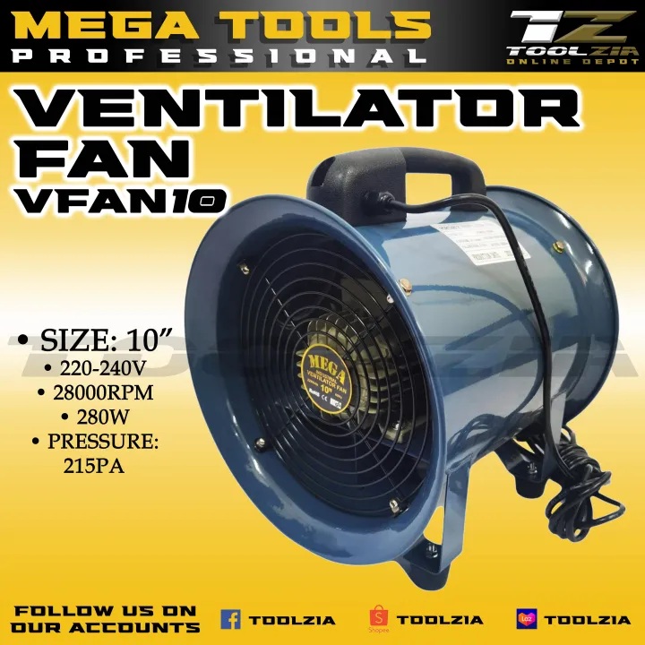 *TOOLZIA* MEGA Ventilator Fan 10" 'VFAN' 280w | Lazada PH