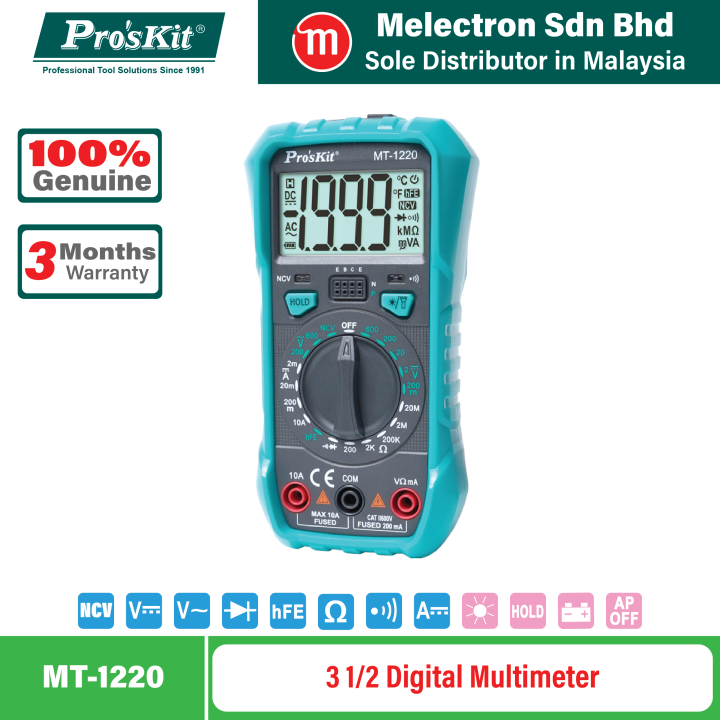 Pro'sKit MT-1220 3-1/2 Digital Multimeter | Lazada