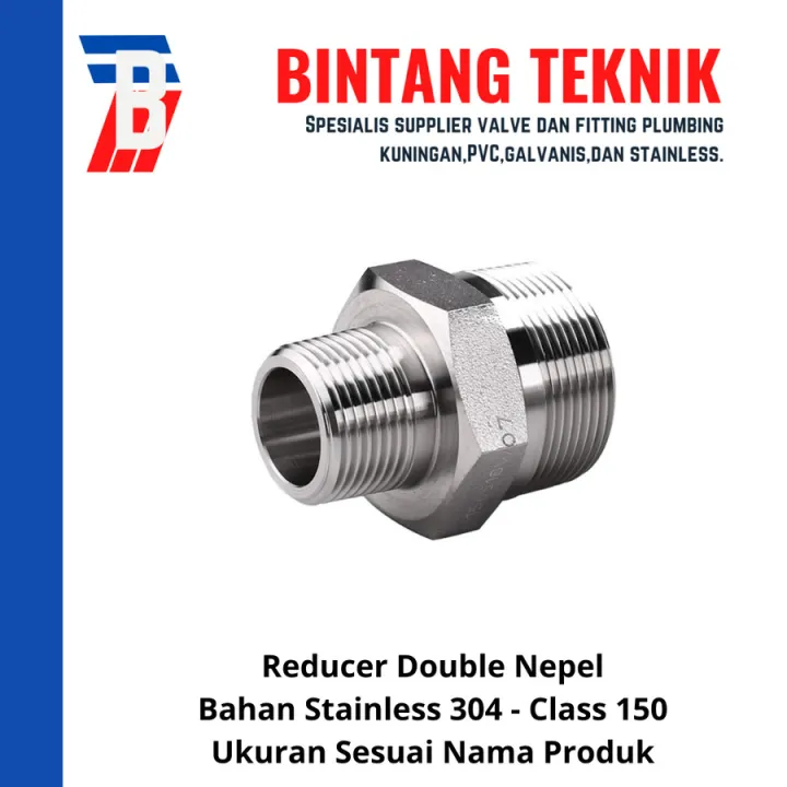 Reducer Double Nepel 2 1/2" x 2" Stainless (SUS) 304 Class 150 | Lazada ...