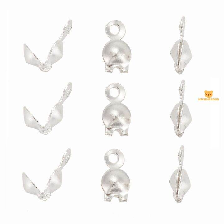 10 g 150pcs Silver Color Plated Iron Bead Tips Calotte Ends Clamshell ...