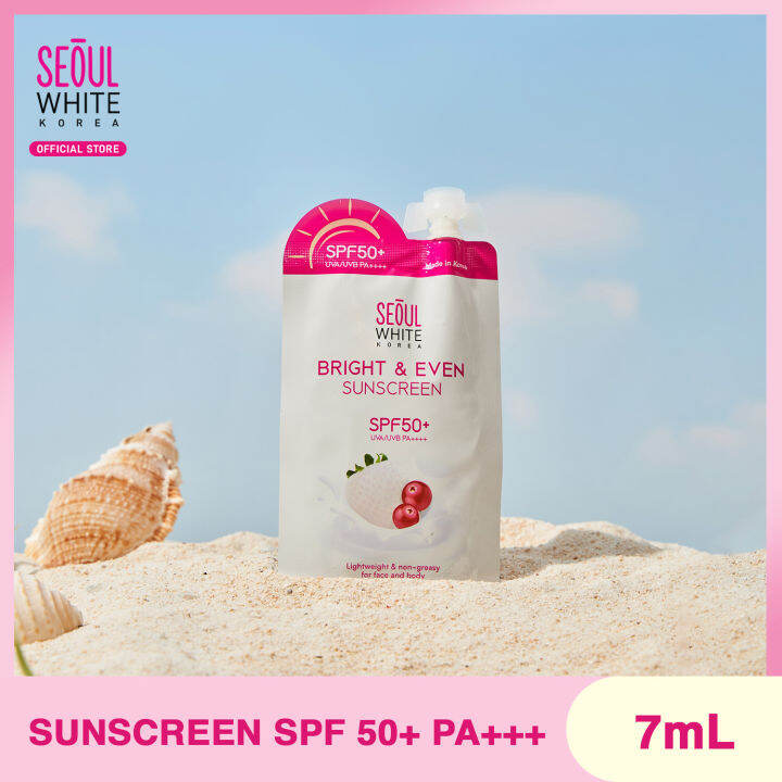 Seoul White Korea BRIGHT & EVEN Sunscreen SP50+ PA++++ Sachet 7ml ...
