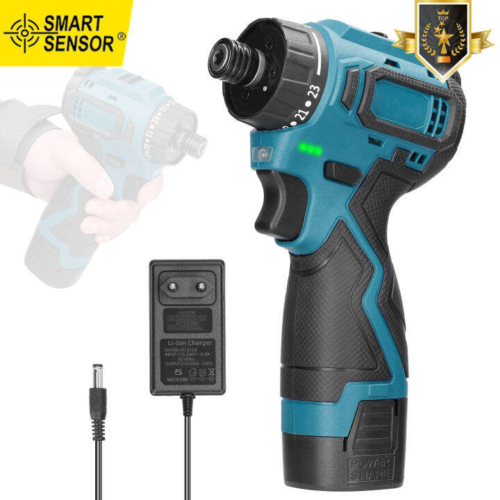 Smart Sensor 18V Lithium Screwdriver Torque Adjustable 2 Speed Control ...