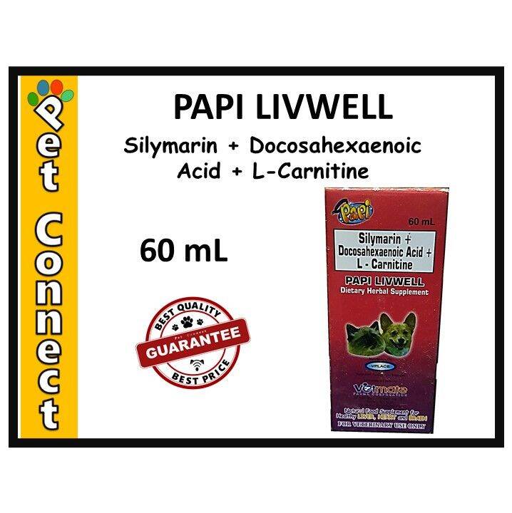 Papi LIVWELL 60 mL for Dogs and Cats Supplement for Liver, Brain and ...