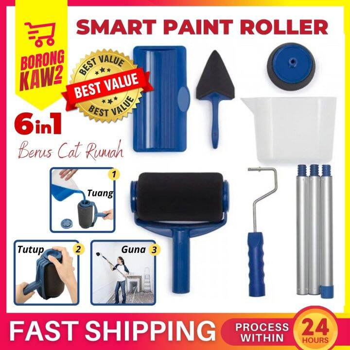 Smart Paint Roller DIY Painting Brush Tool Painting Accessories Alat ...