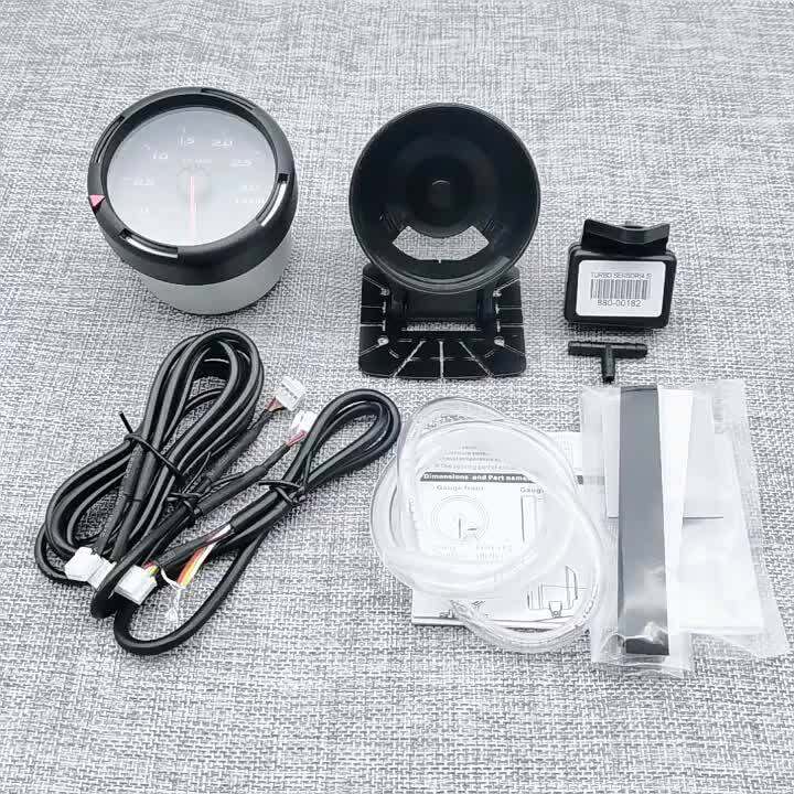 60มม. Turbo Boost เครื่องวัดความดันรถ Tachometer โวลต์น้ำน้ำมันอุณหภูมิ ...