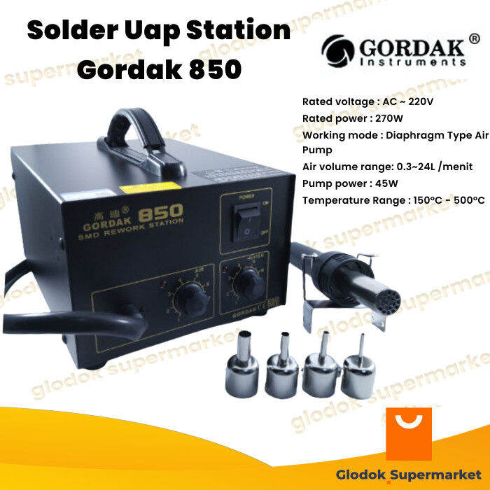 Mesin Solder Uap Station Gordak 850 Heat Air Gun Soldering SMD | Lazada ...