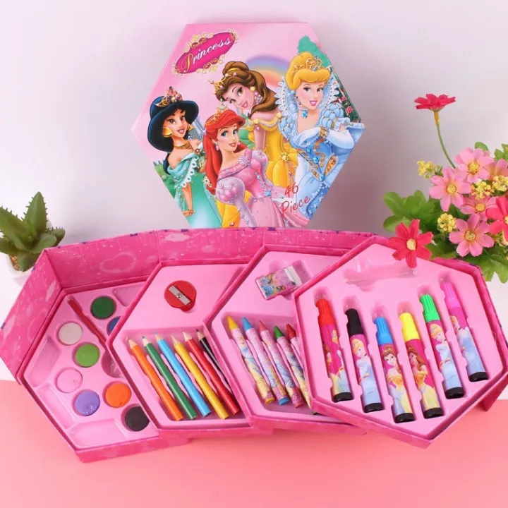 46pcs coloring set children girl stationery crayons colored pencils ...