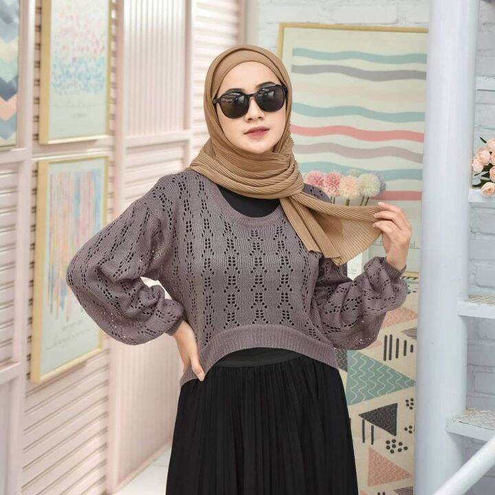 [ NEW!! ] LEA MOON - Rajut Wanita Bolero trendi / rajut Premium/ Model ...