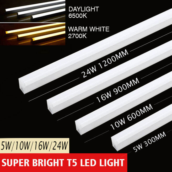 T5 LED Light 24W 16W 10W 5W Daylight 6500K and Warm white 2700K T5 Integrated Tube LED led light ...