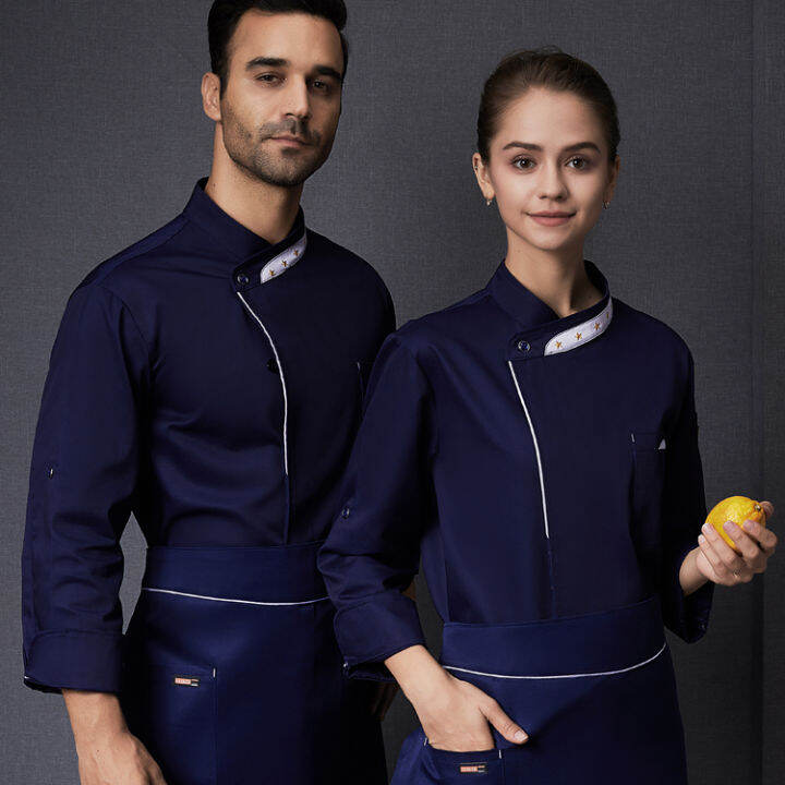 Chef Overalls Long Sleeve Chinese Style for Men and Women High-End Ho ...