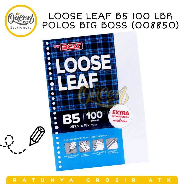 1 PAK LOOSE LEAF B5 100 LBR POLOS BIG BOSS / ISI BINDER / REFILL BINDER / ISI BINDER POLOS ...