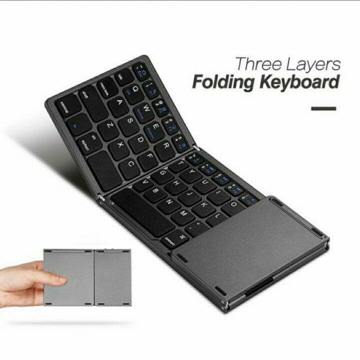 Folding Keyboard Bluetooth Wireless Touchpad Keyboard Lipat B033 Lazada Indonesia