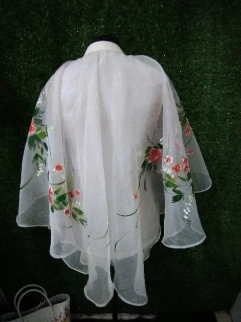 Ladies Barong Cape/Organza/handpainted,embroidery | Lazada PH