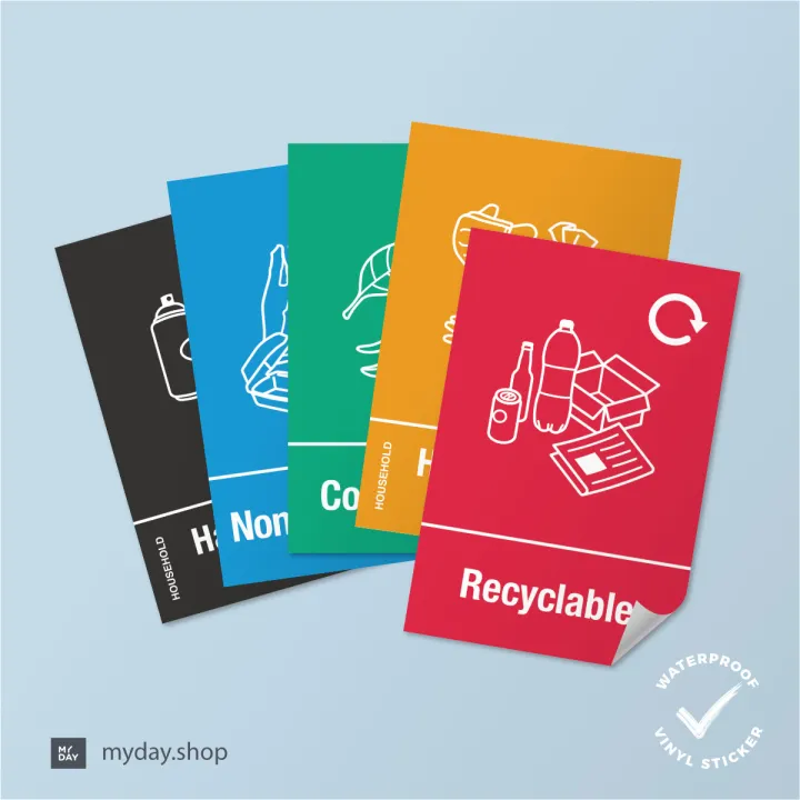 Garbage / Recycling Bin Labels | Vinyl Sticker Waterproof | Lazada PH