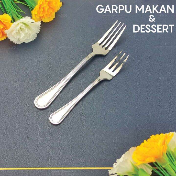garpu makan garpu dessert stainless tebal ,finishing mulus. | Lazada ...