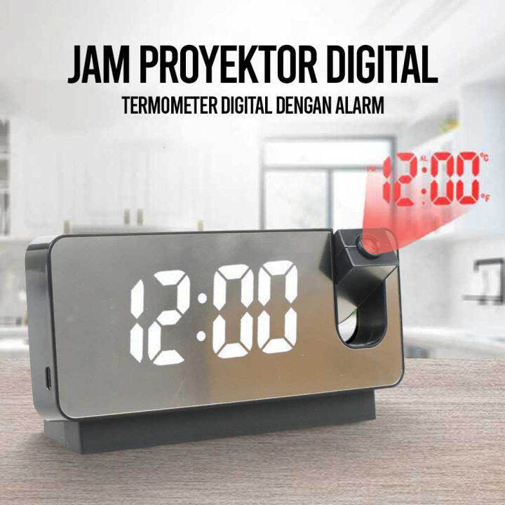 Jam Alarm Digital Proyektor Temperature Suhub Udara Jam Meja Alarm ...