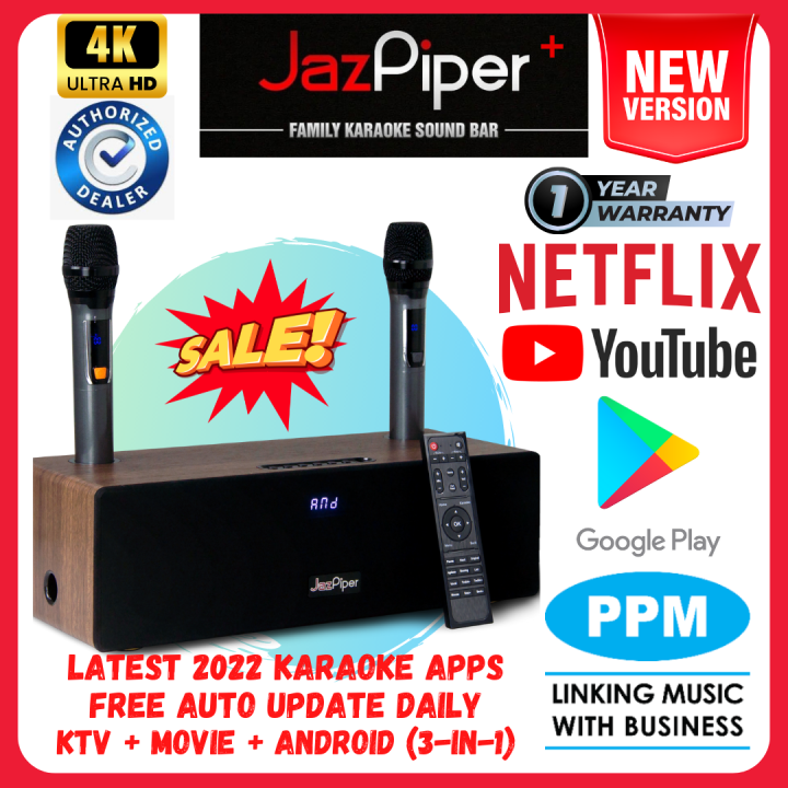 【𝗢𝗙𝗙𝗜𝗖𝗜𝗔𝗟】JazPiper Karaoke Sound Bar All-in-One Family KTV WiFi KTV Amplifier Speaker Wireless ...