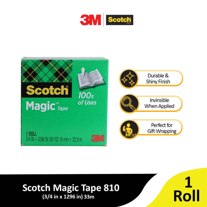 3M Scotch Magic Tape 810 (3/4in x 1296in) 33m MS8101836 | Lazada PH
