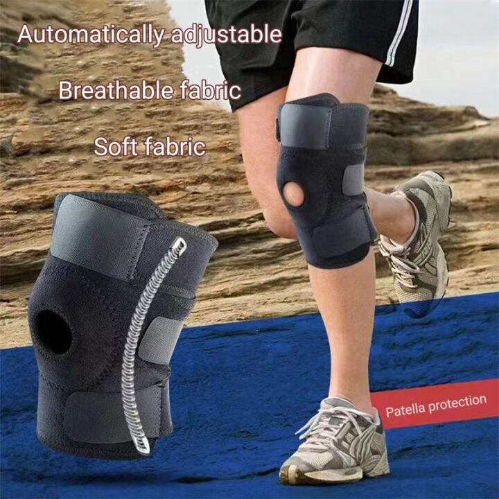 Adjustable knee pads patella knee support leg pain relief spring knee ...