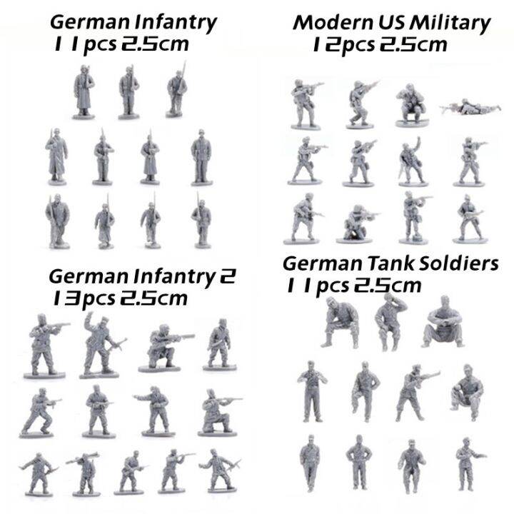 4D 1/72 WW2 German Army Soldiers Model 2.5Cm Plastic Static Military ...