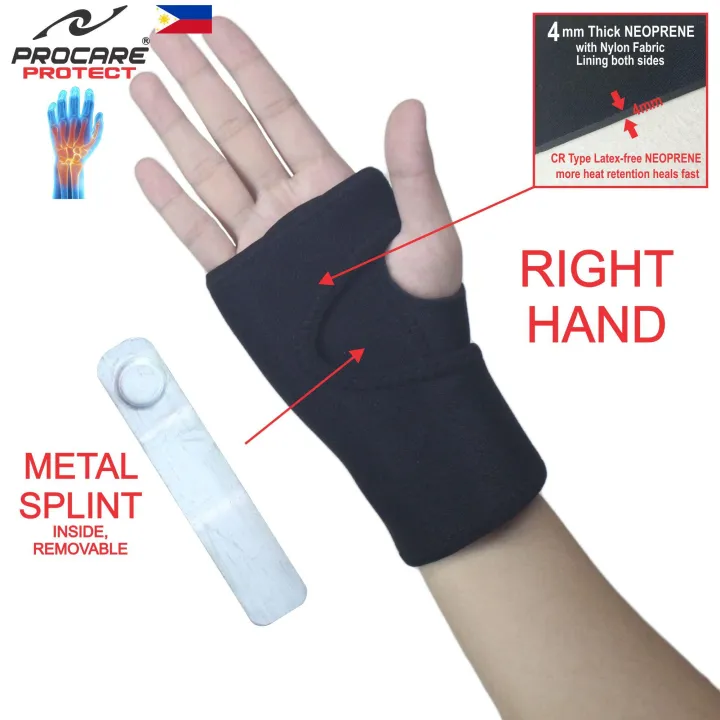 PROCARE PROTECT #1035RH Hand and Wrist Splint Brace with Metal Support ...