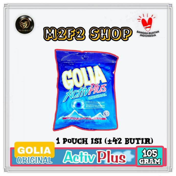 Permen Golia Activ Plus Original | Rasa Mint - 105 gr (Kemasan Satuan ...