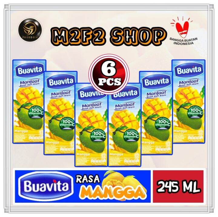Jus Buavita Rasa Mangga Kotak | Juice Mango - 245 ml (Kemasan 6 Pcs) | Lazada Indonesia