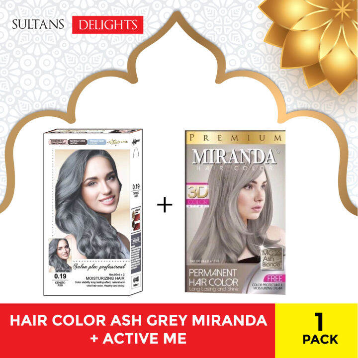 HAIR COLOR COMBO SET MIRANDA + ACTIVE ME WARNA ASH GREY | Lazada