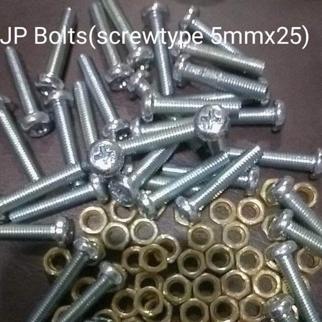 JP Bolts 5mmx25 with nut ( screw type)Sold per 50pcs. | Lazada PH