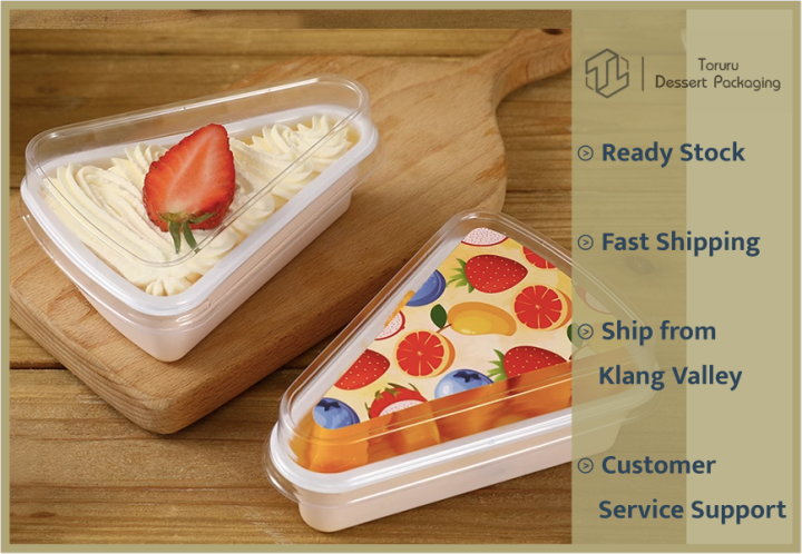 [10PCS] Slice Cake Packaging Triangle Cake Box Takeaway Mousse Cake Box ...
