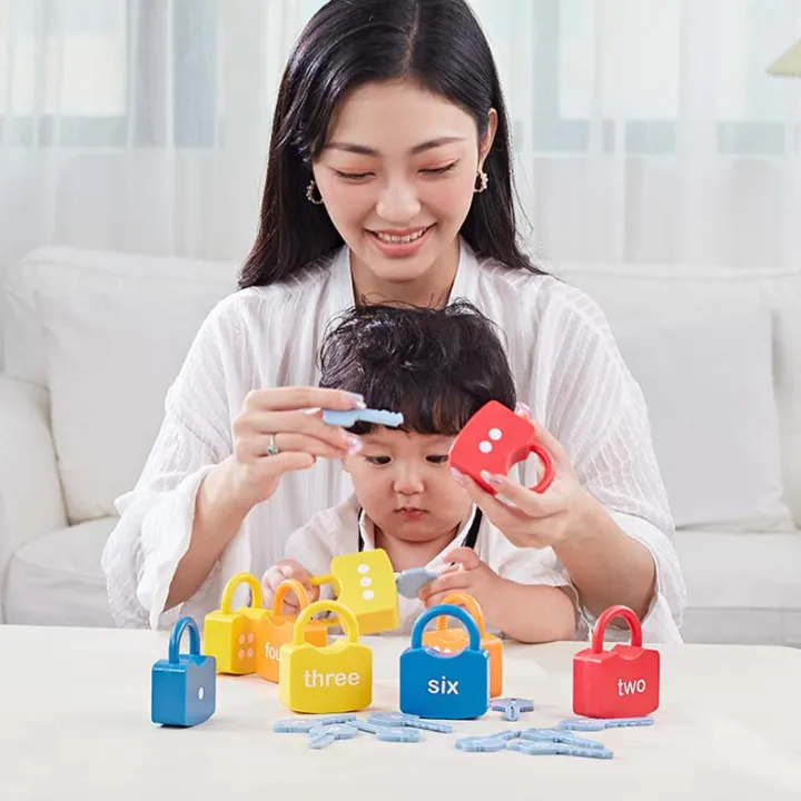 Mododo ของเล่นก่อนวัยเรียนสำหรับเด็ก,ของเล่นปลดล็อกรถน่ารักเกมปลดล็อกกุญแจอุปกรณ์บ้านเล่นแบบ ...