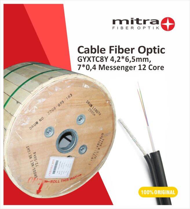 Kabel Fiber Optik FO 12 Core FIG 8 FALCOM GYXTC8Y 12B1.3 - 4.2*6.5mm ...