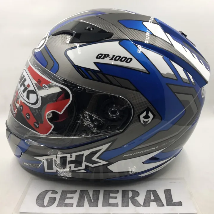 Helm NHK GP1000 GP 1000 Motif Million Blue Metalic Silver Biru Metalik ...