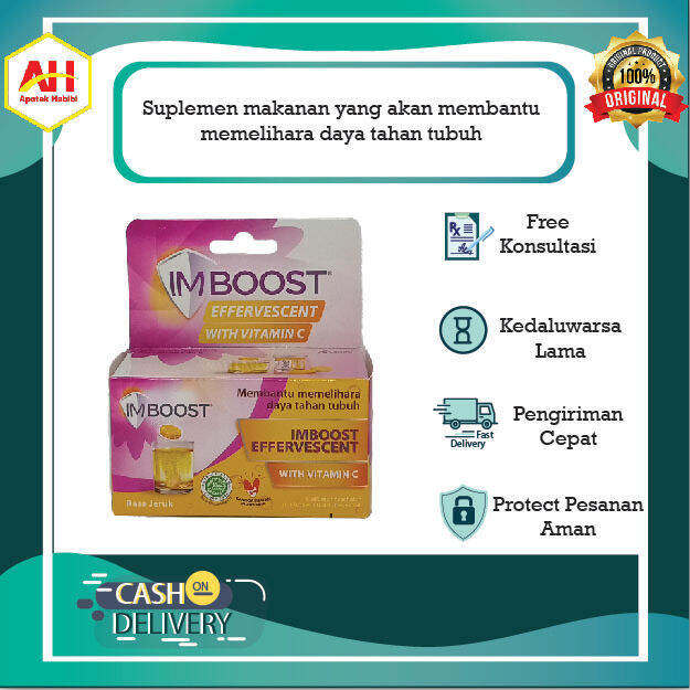 Imboost Effervescent Rasa jeruk Botol 8 tablet Vitamin C Obat Imbus ...