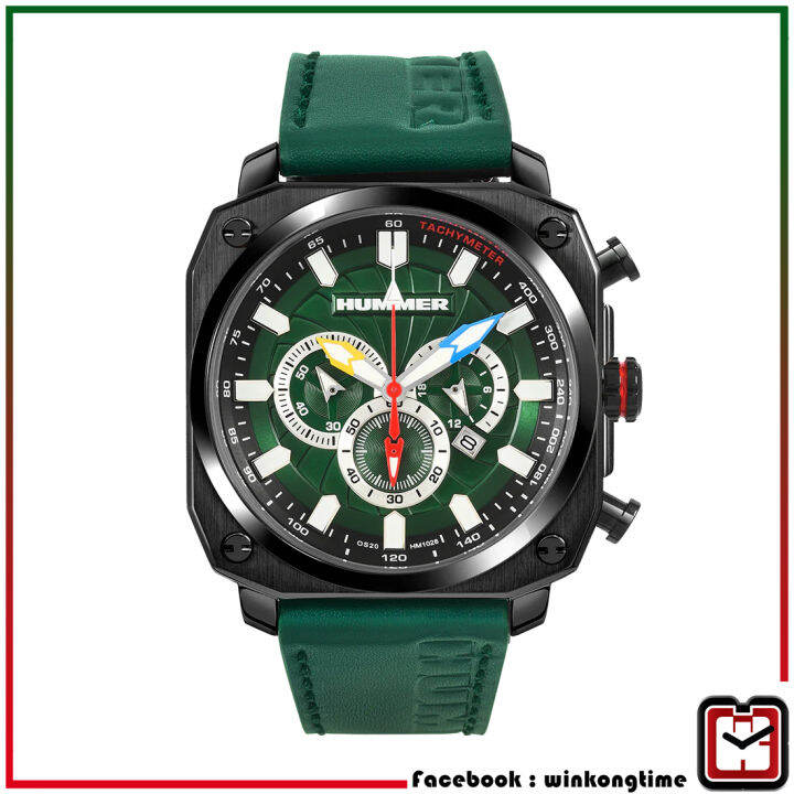 HUMMER CHRONOGRAPH WATCH HM1028 BLACK X GREEN [1 Years International ...