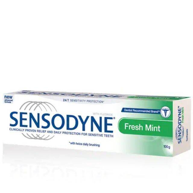 Sensodyne Fresh Mint Toothpaste (100g & 25g) for Sensitive Tooth | Lazada