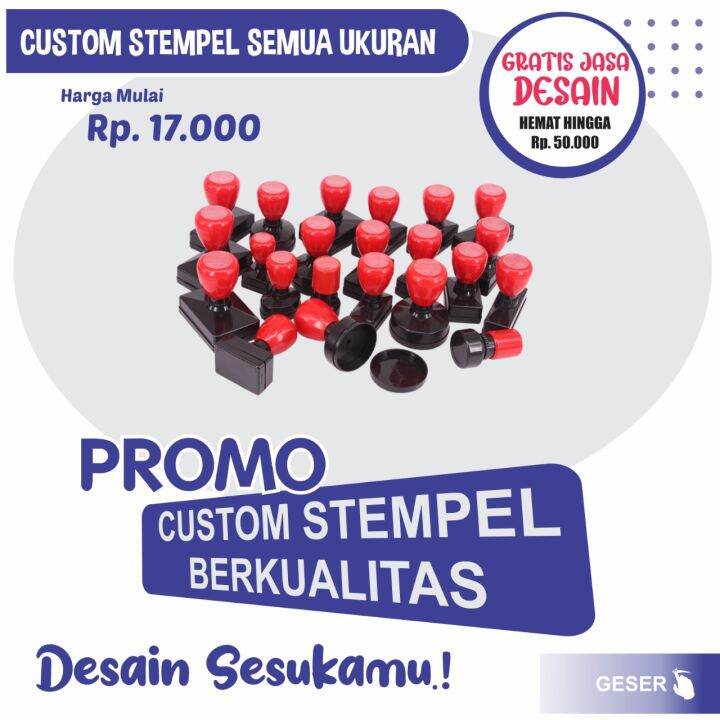 STEMPEL OTOMATIS CUSTOM - GRATIS DESIGN - STEMPEL LOGGO, NAMA ...